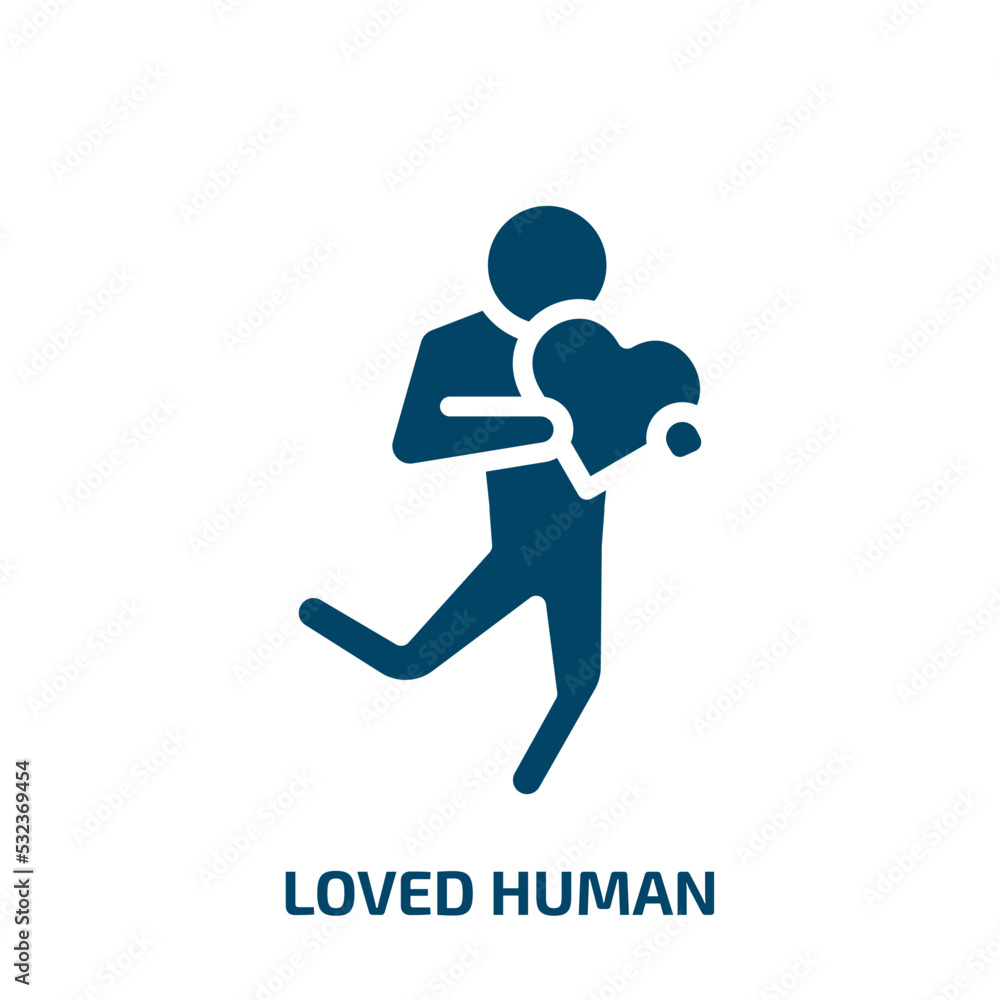 loved human icon from feelings collection. Filled loved human, care ...