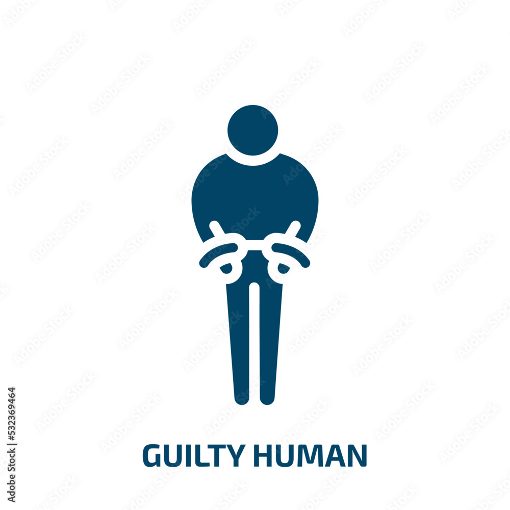 guilty human icon from feelings collection. Filled guilty human, guilty ...