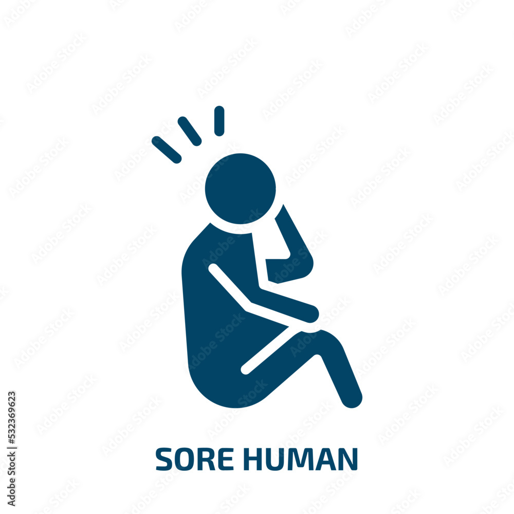 sore human icon from feelings collection. Filled sore human, medical ...