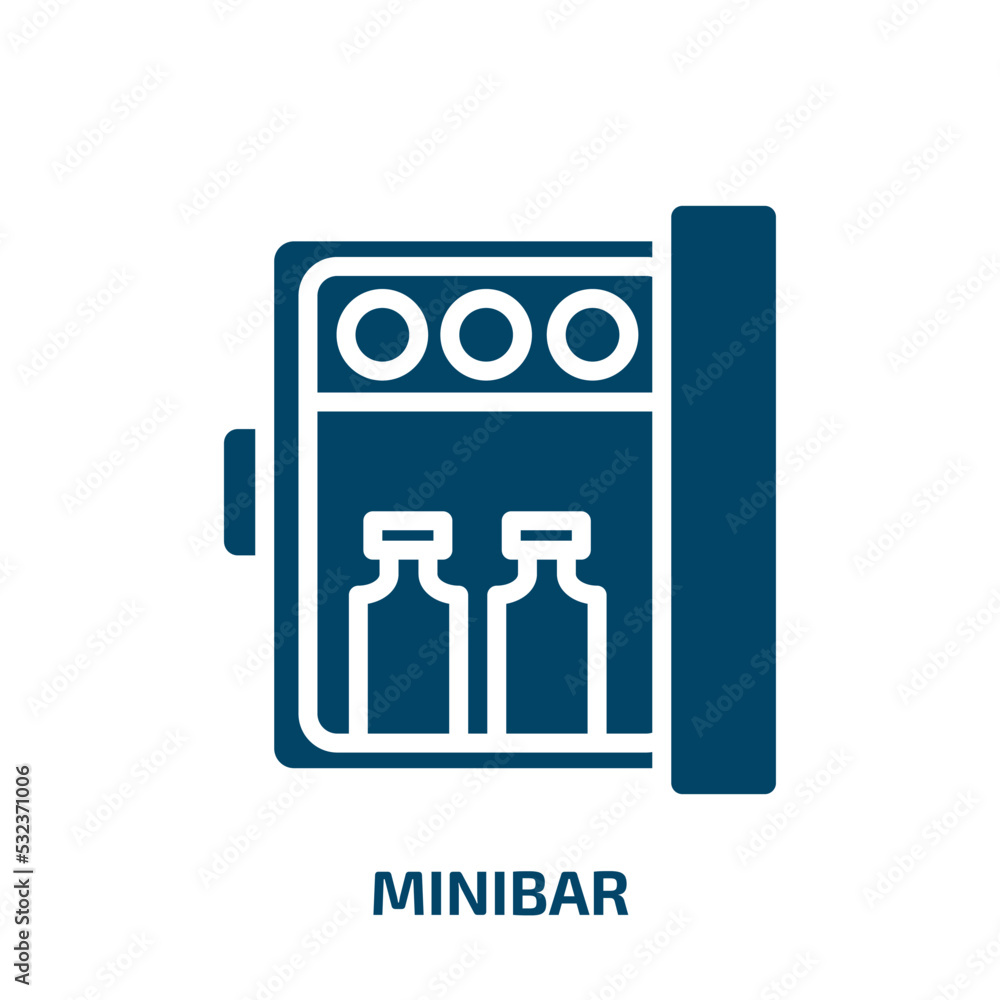 minibar icon from hotel and restaurant collection. Filled minibar ...