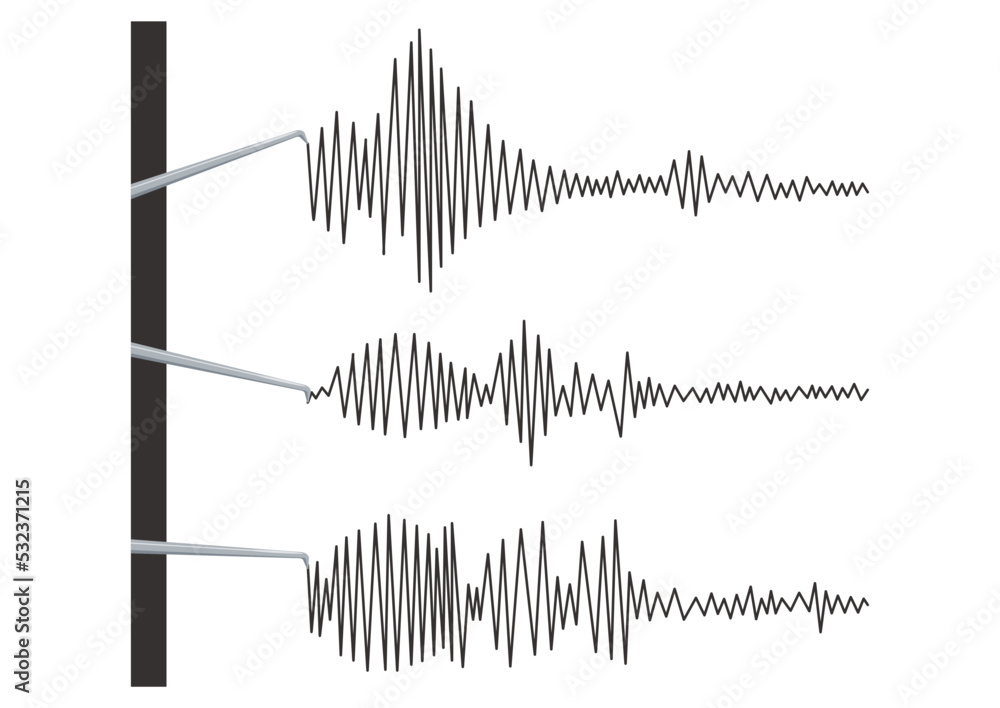 Earthquake seismic waves lines on seismograph vector illustration ... Earthquake seismic waves lines on seismograph vector illustration ...