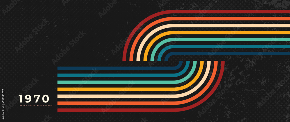 Abstract colorful 70s background vector. Vintage retro style wallpaper ...