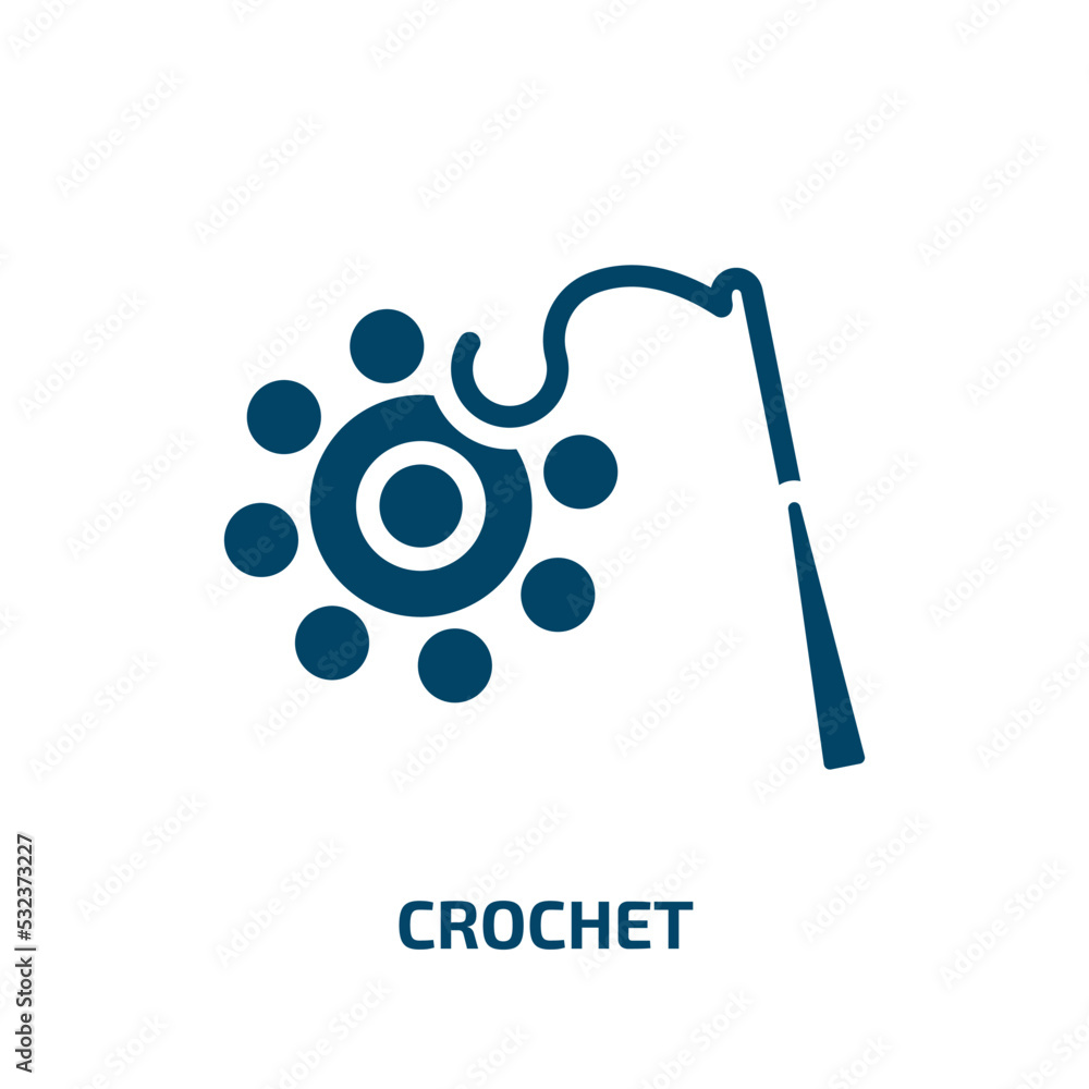 crochet icon from sew collection. Filled crochet, craft, yarn glyph ...