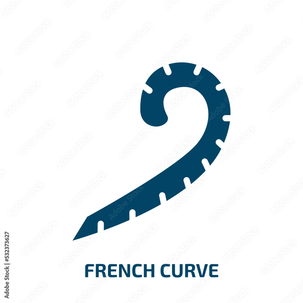 french curve icon from sew collection. Filled french curve, curve ...