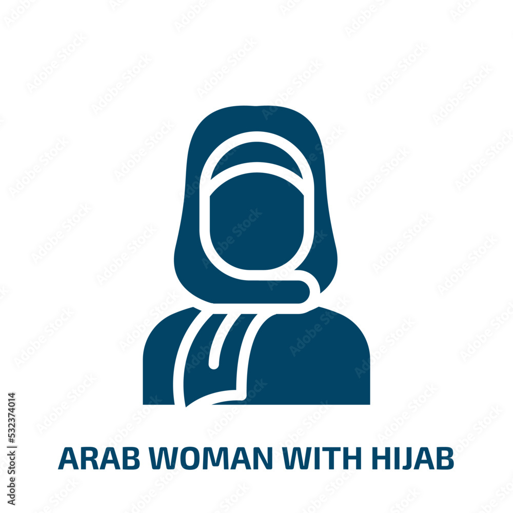 arab woman with hijab icon from other collection. Filled arab woman ...
