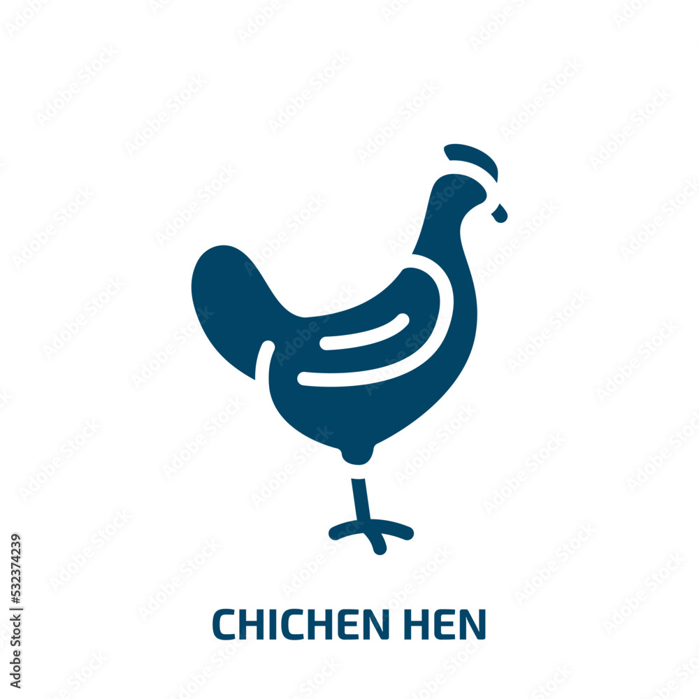 chichen hen icon from other collection. Filled chichen hen, chicken ...
