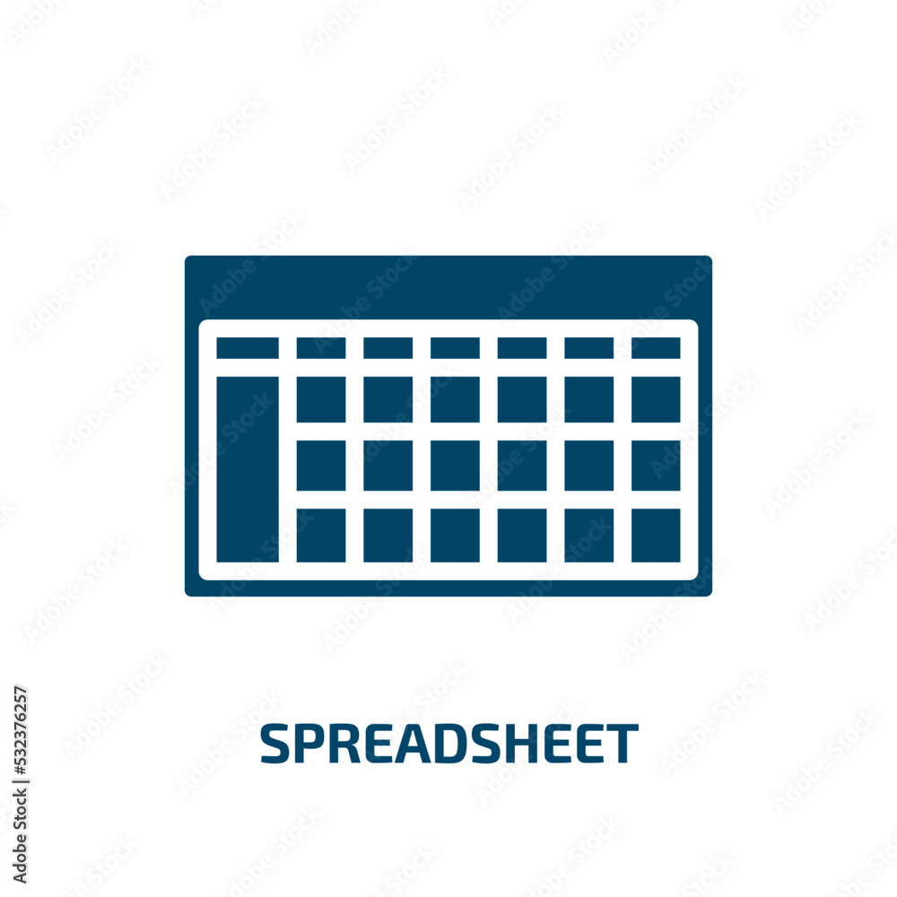 spreadsheet icon from technology collection. Filled spreadsheet ...