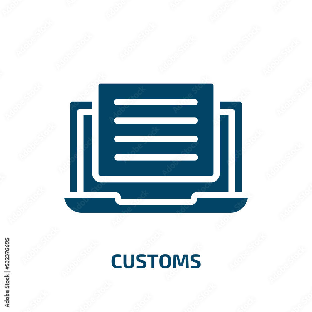 customs icon from technology collection. Filled customs, business ...