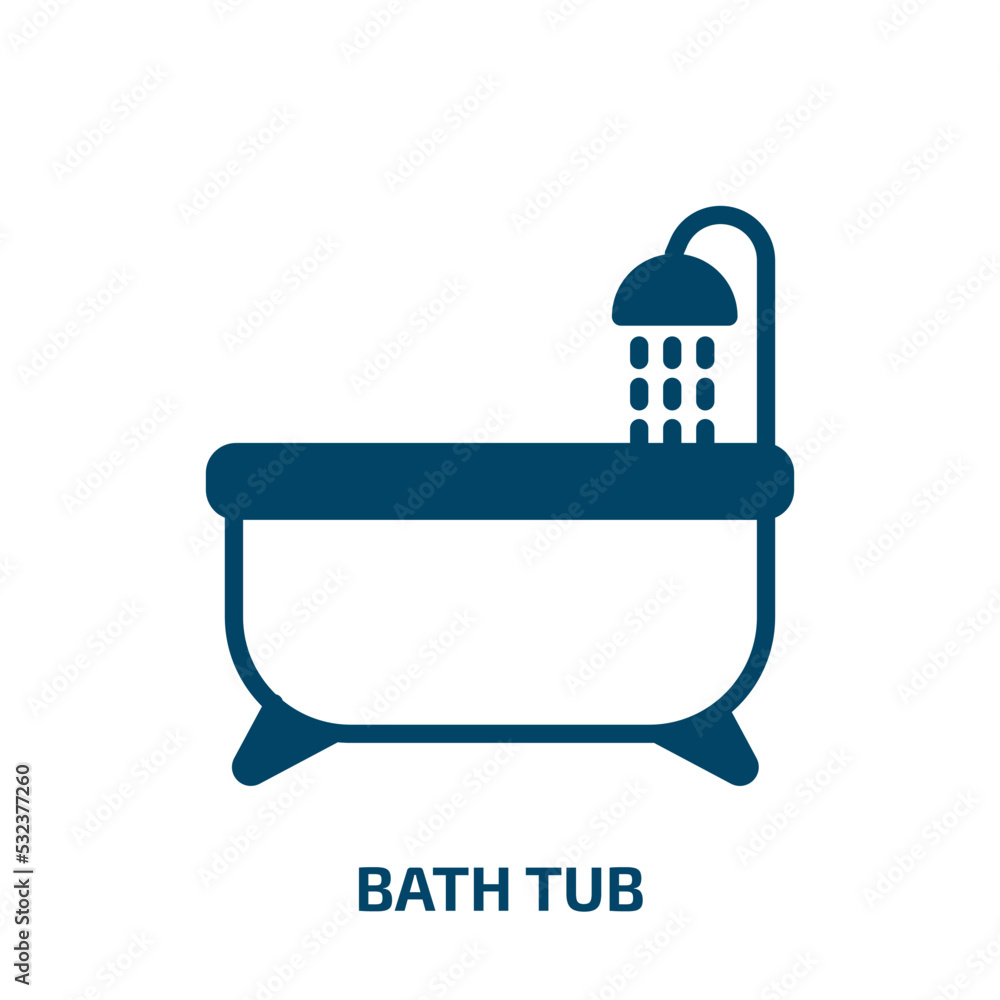 bath tub icon from tools and utensils collection. Filled bath tub, tub ...