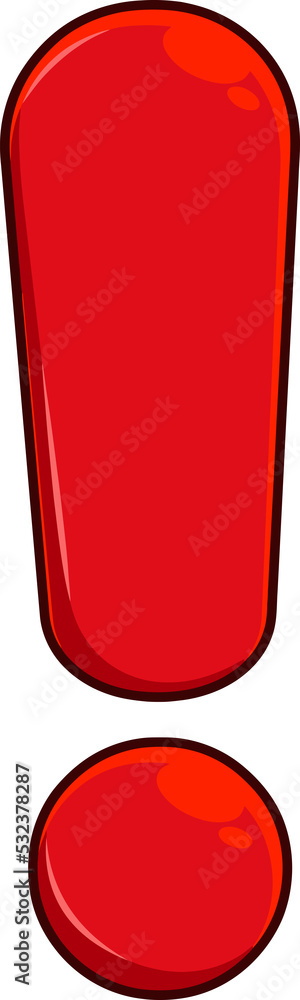 Cartoon Red Exclamation Mark. Hand Drawn Illustration Isolated On ...