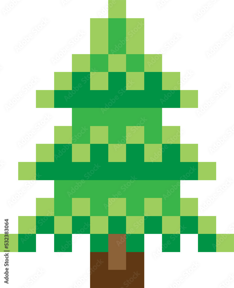 Tree Pixel 8 Bit Video Game Art Icon Stock Illustration | Adobe Stock