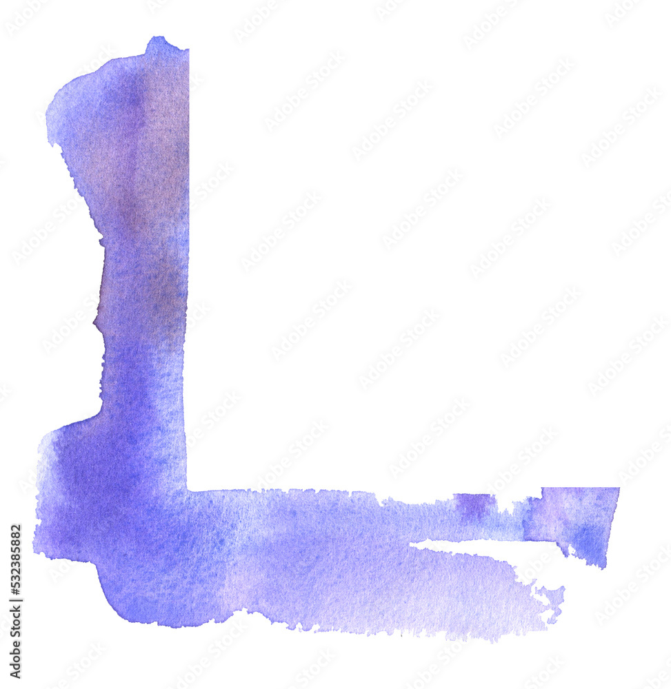 Corner abstract lilac watercolor background. Hand drawn watercolor ...