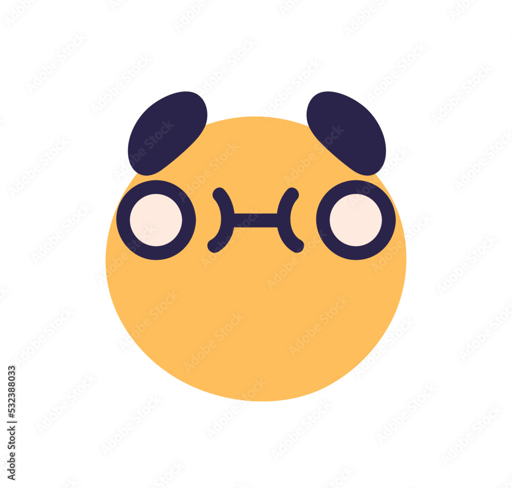 Awkward face avatar with ashamed facial expression, oops emotion. Comic ...