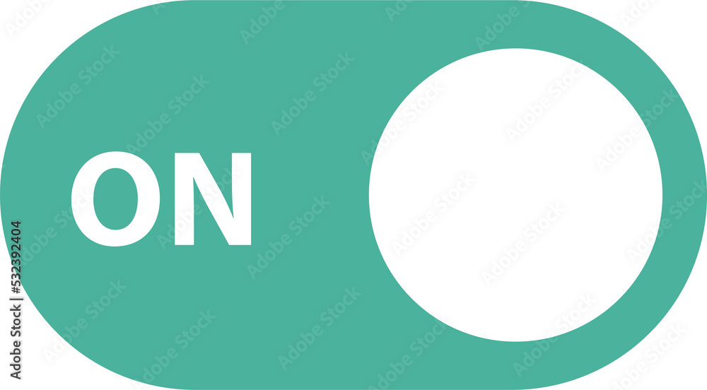 On switch icon. Power symbol for user interface. Toggle flat design for ...