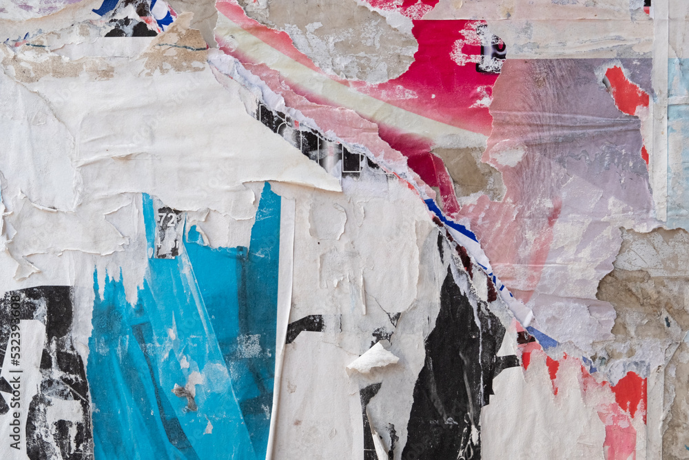 Ripped street poster background with torn paper texture Stock Photo ...