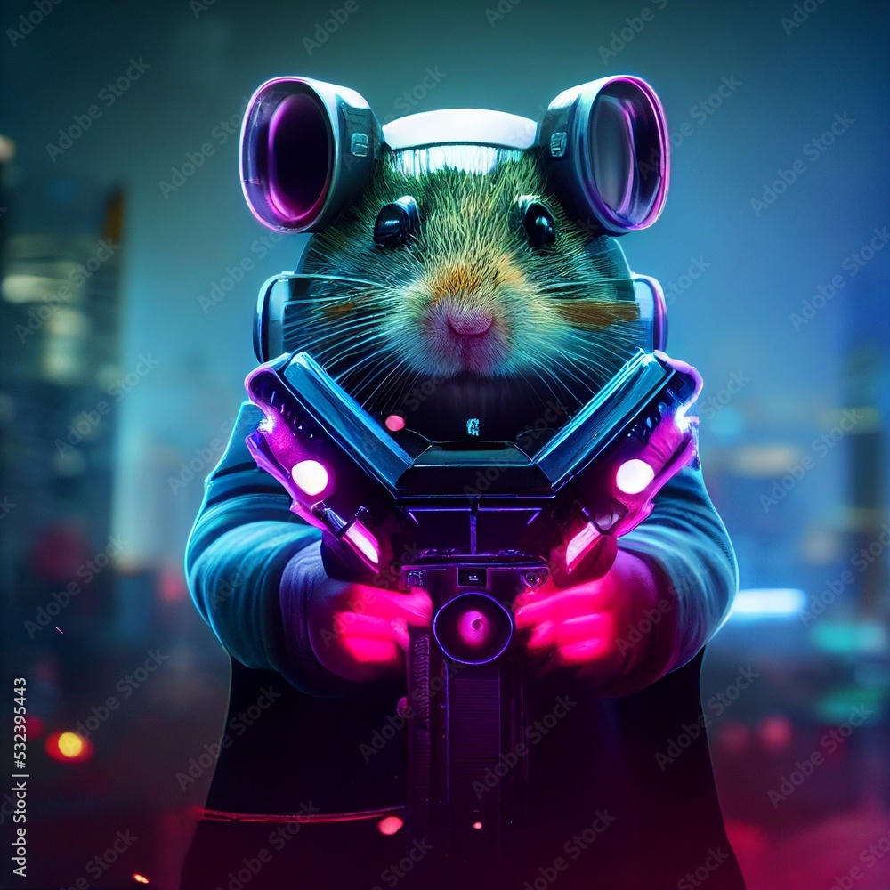 Mouse 3D design, astronaut space suit. Mouse with big black eyes, nice ...