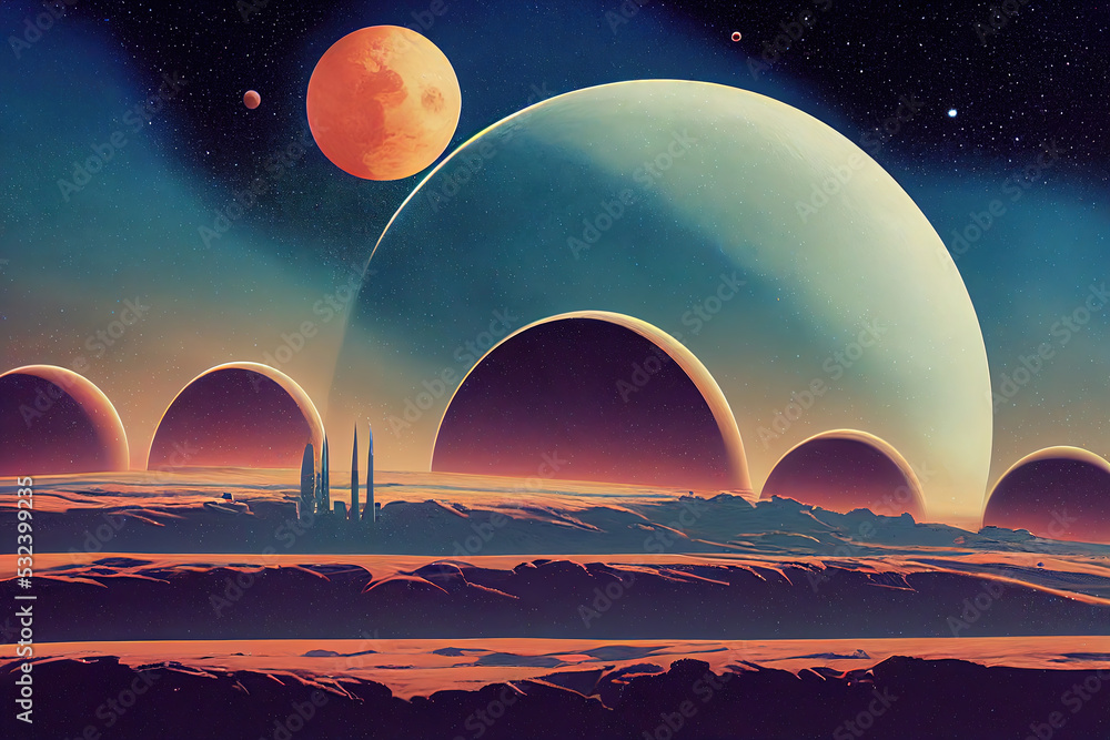 Vivid Creative Abstract Universe Cosmos Space Scene. Fantasy Backdrop ...