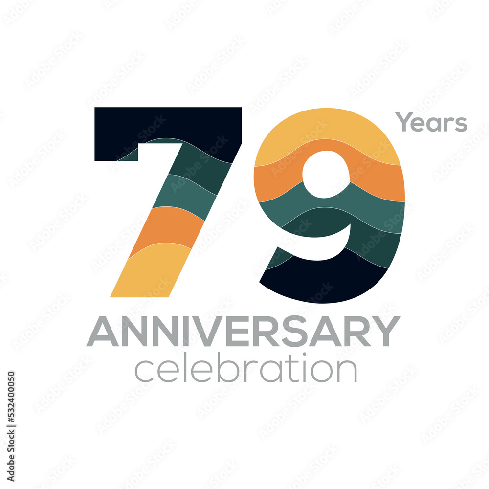 79th Anniversary Logo Design, Number 79 Icon Vector Template.Minimalist ...