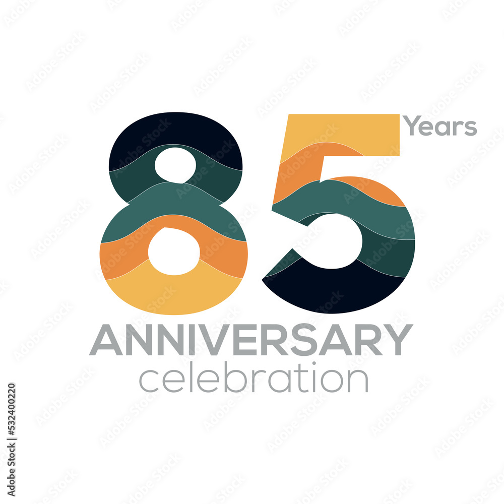 85th Anniversary Logo Design, Number 85 Icon Vector Template.Minimalist ...