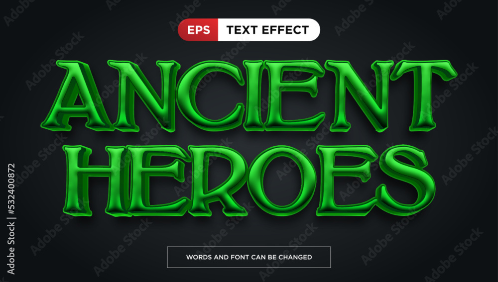 Ancient heroes text effect editable game kingdom font style Stock ...