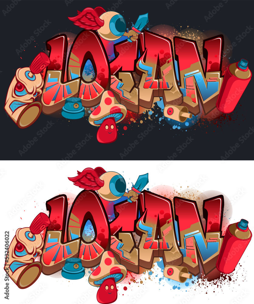 Graffiti Styled Urban Street Art Tagging Design - Logan Stock Vector ...