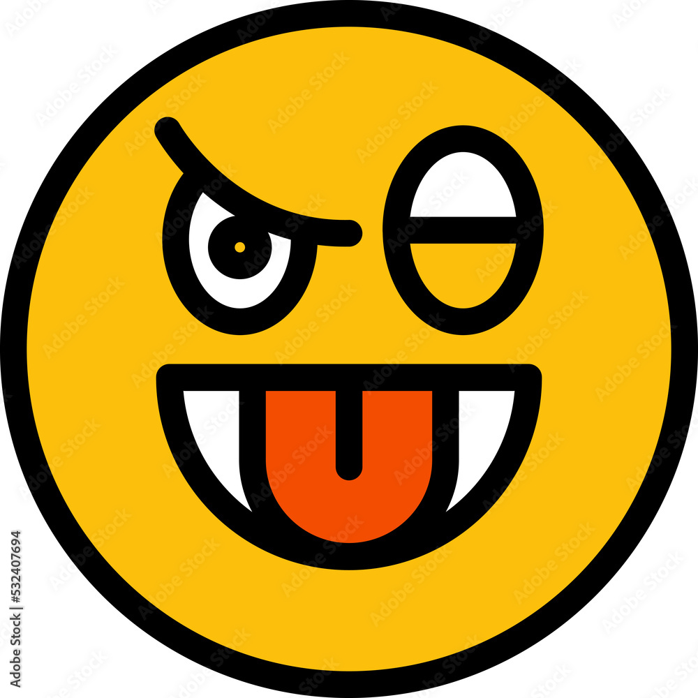 funny and cheeky face emoticon illustration Stock Illustration | Adobe ...