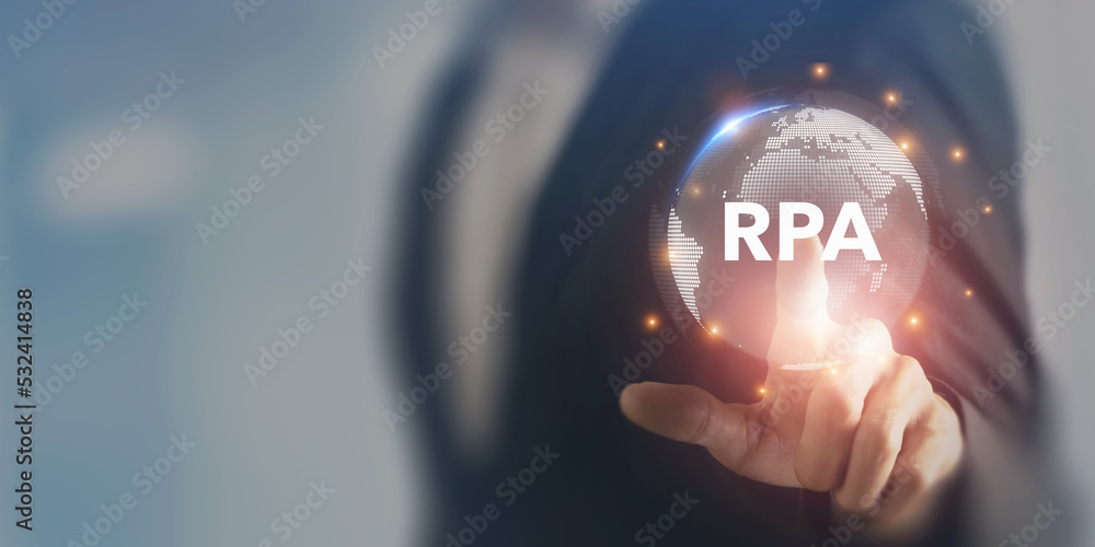 RPA Robotic process automation futuristic technology concept ...