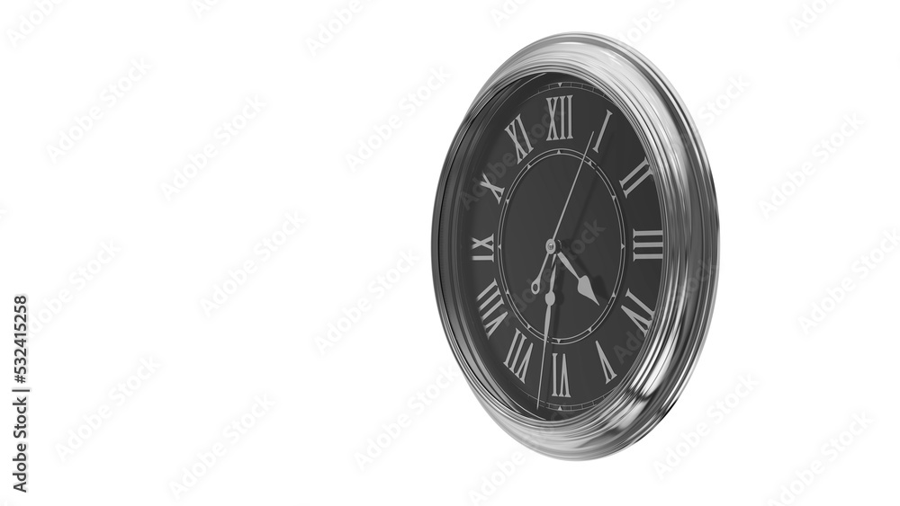 Wall office clock. isolated. Transparent. PNG. 3D Rendering. Stock ...