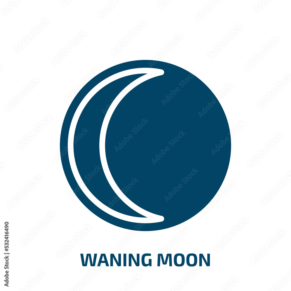 waning moon icon from weather collection. Filled waning moon, half ...