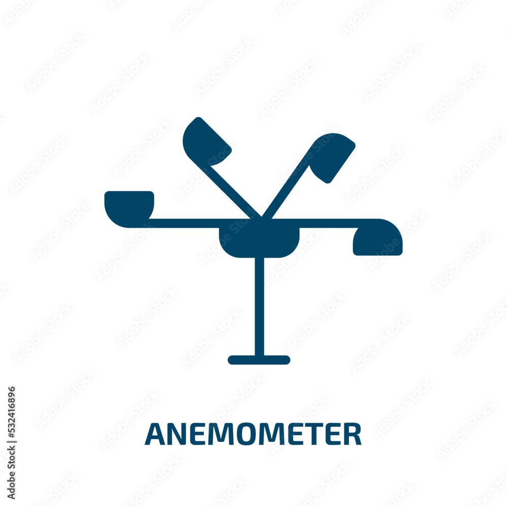 anemometer icon from weather collection. Filled anemometer, wind ...