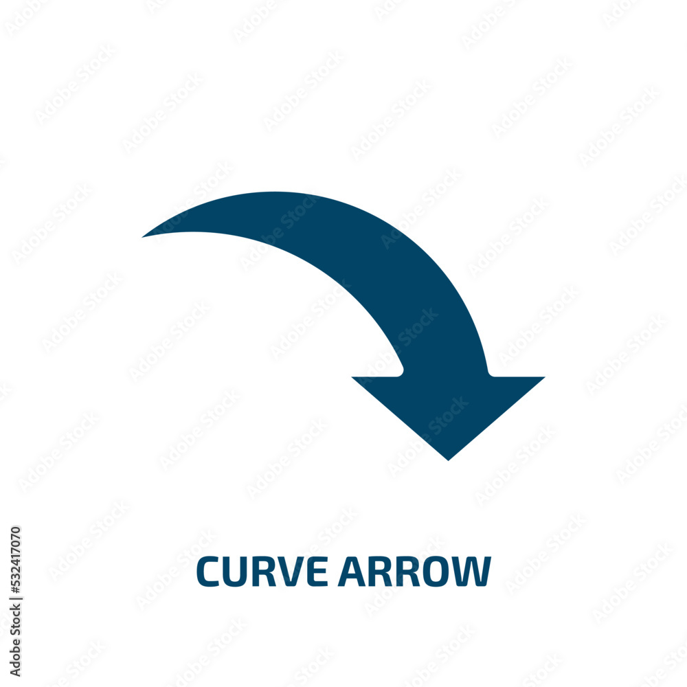 curve arrow icon from user interface collection. Filled curve arrow, cursor, arrow glyph icons ...