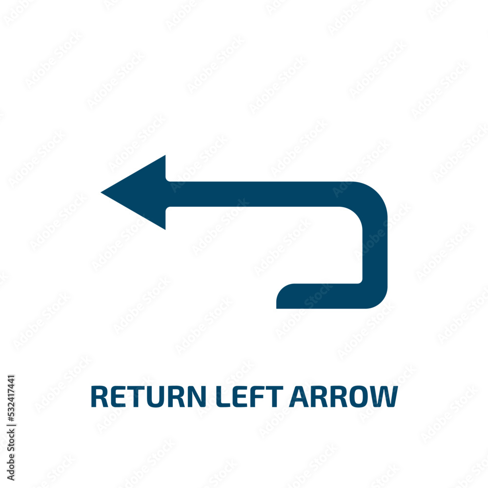 return left arrow icon from user interface collection. Filled return left arrow, left, back ...