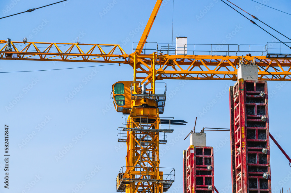 Supports on reinforced concrete piles and a frame during the ...