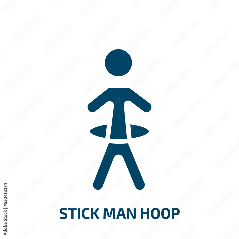 stick man hoop icon from gym and fitness collection. Filled stick man ...