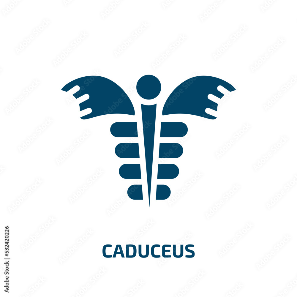 caduceus icon from medical collection. Filled caduceus, emergency ...