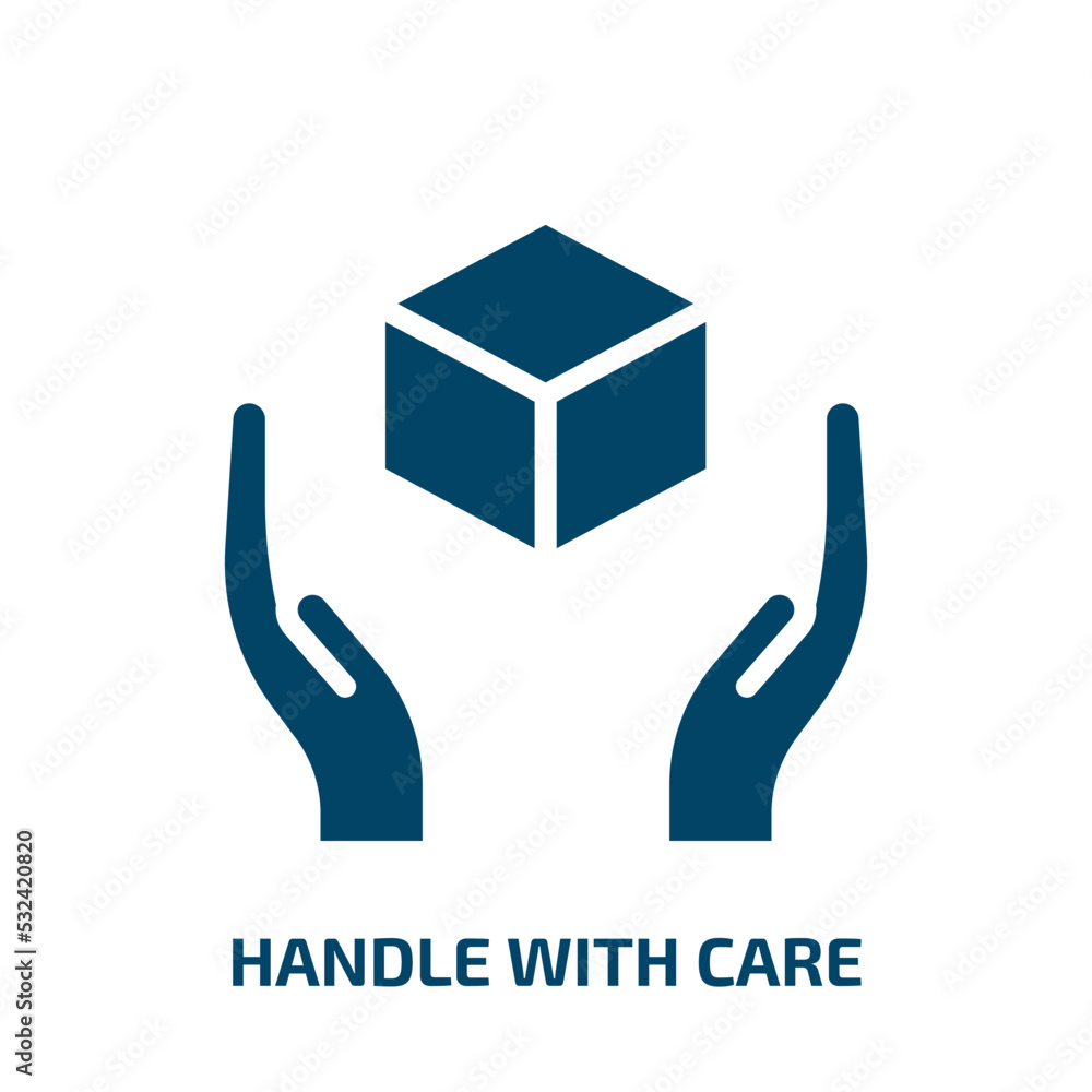 handle with care icon from shapes collection. Filled handle with care ...