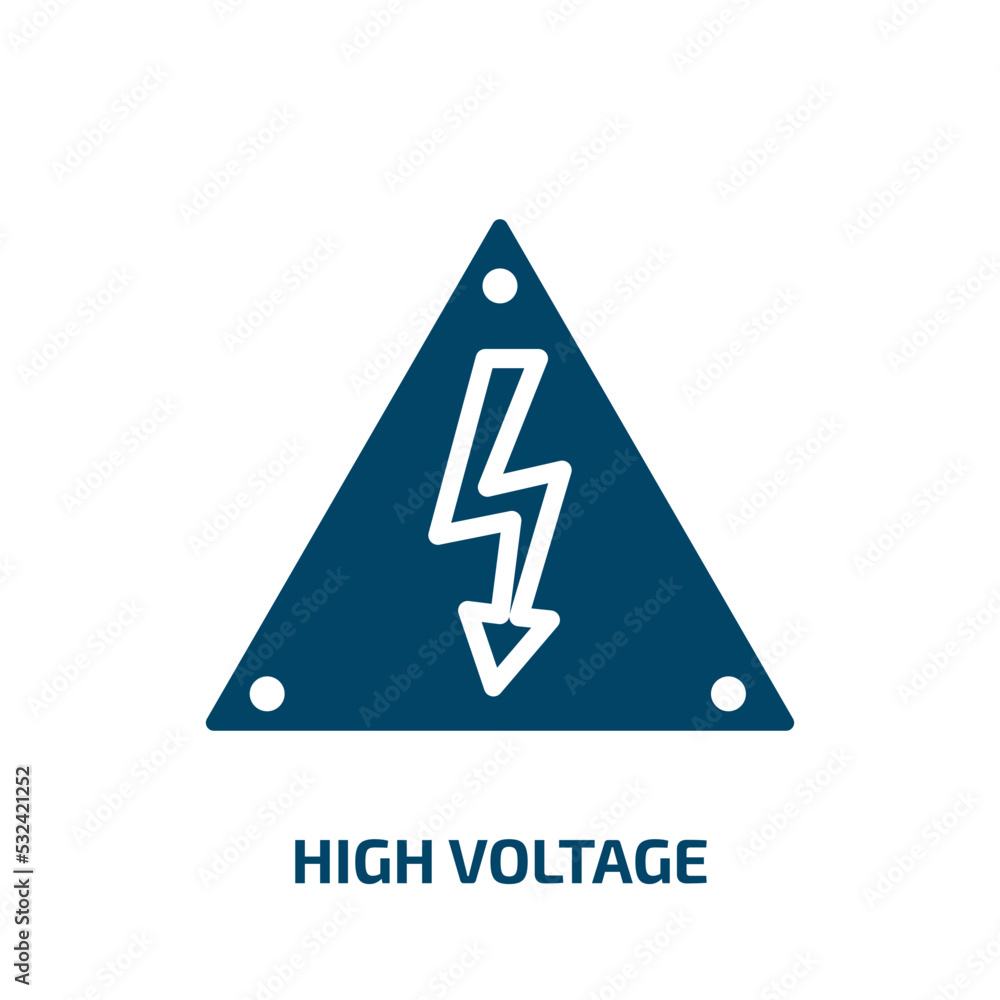 high voltage icon from signs collection. Filled high voltage, electricity, danger glyph icons ...