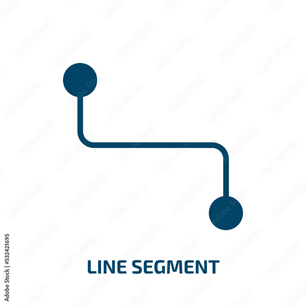 line segment icon from geometry collection. Filled line segment ...