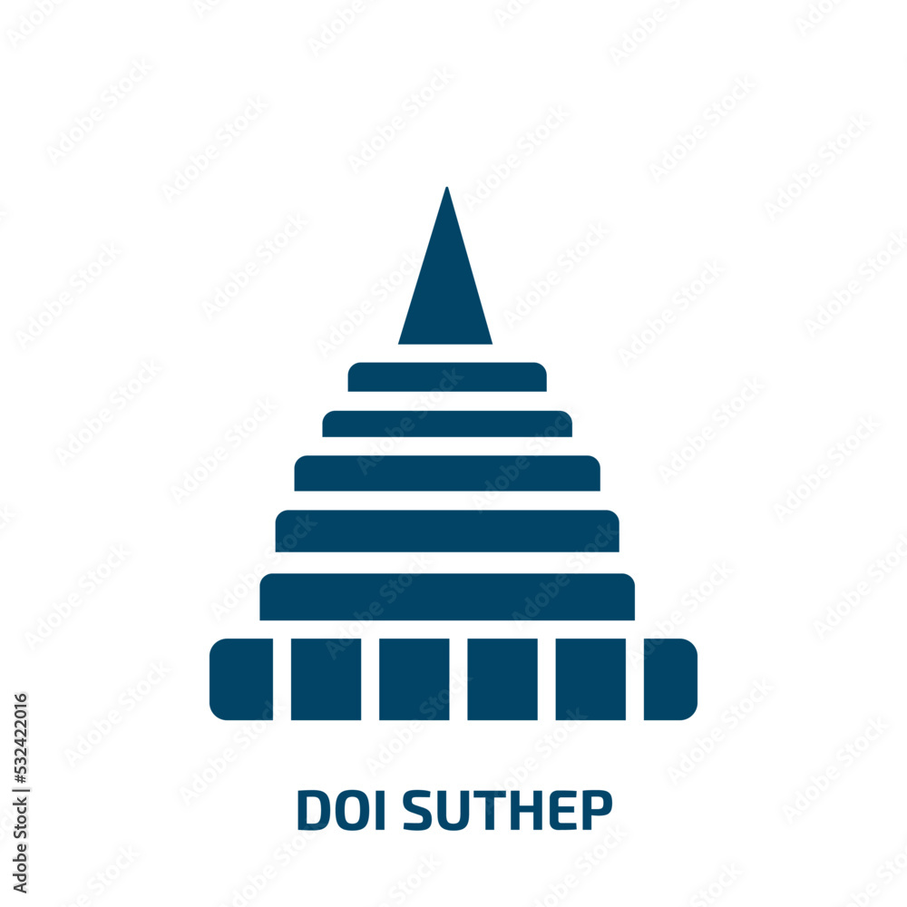 doi suthep icon from religion collection. Filled doi suthep, suthep ...