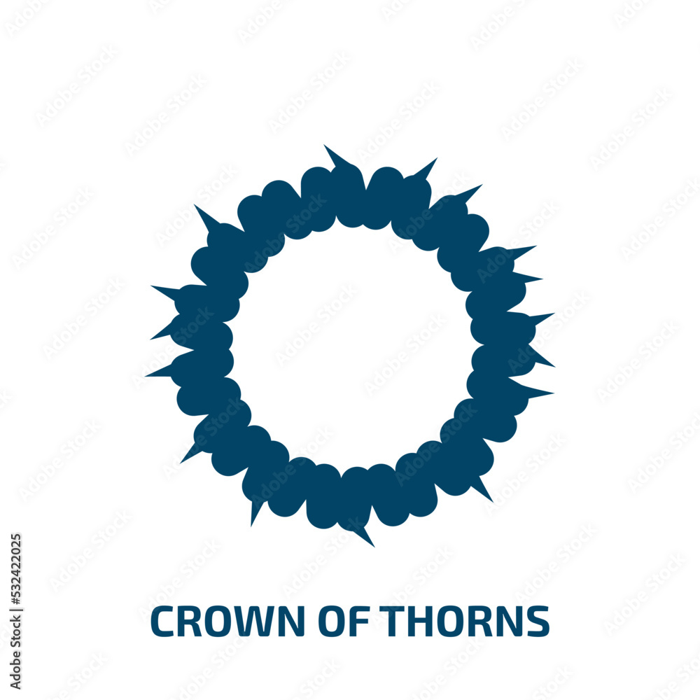 crown of thorns icon from religion collection. Filled crown of thorns ...