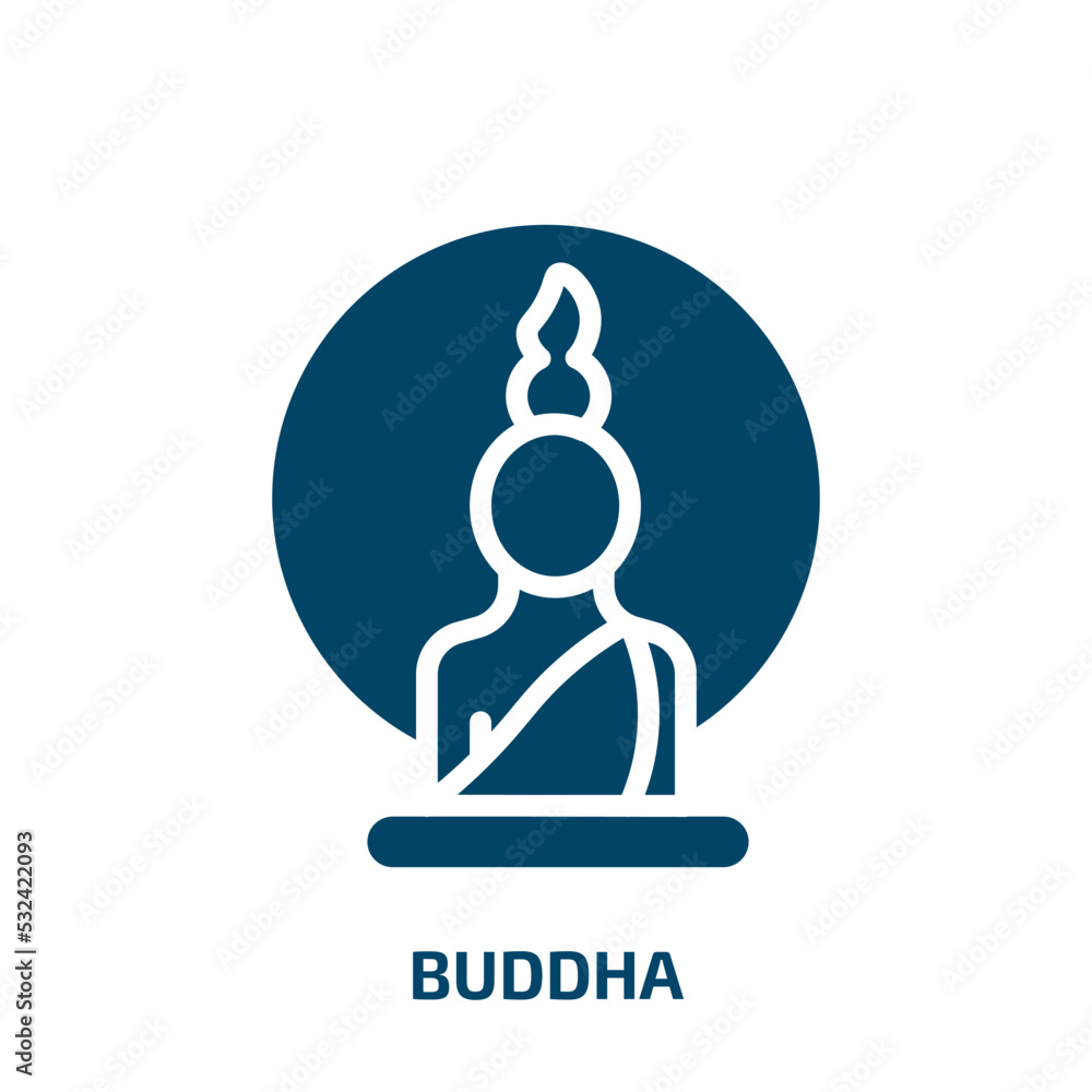 buddha icon from religion collection. Filled buddha, asia, temple glyph ...