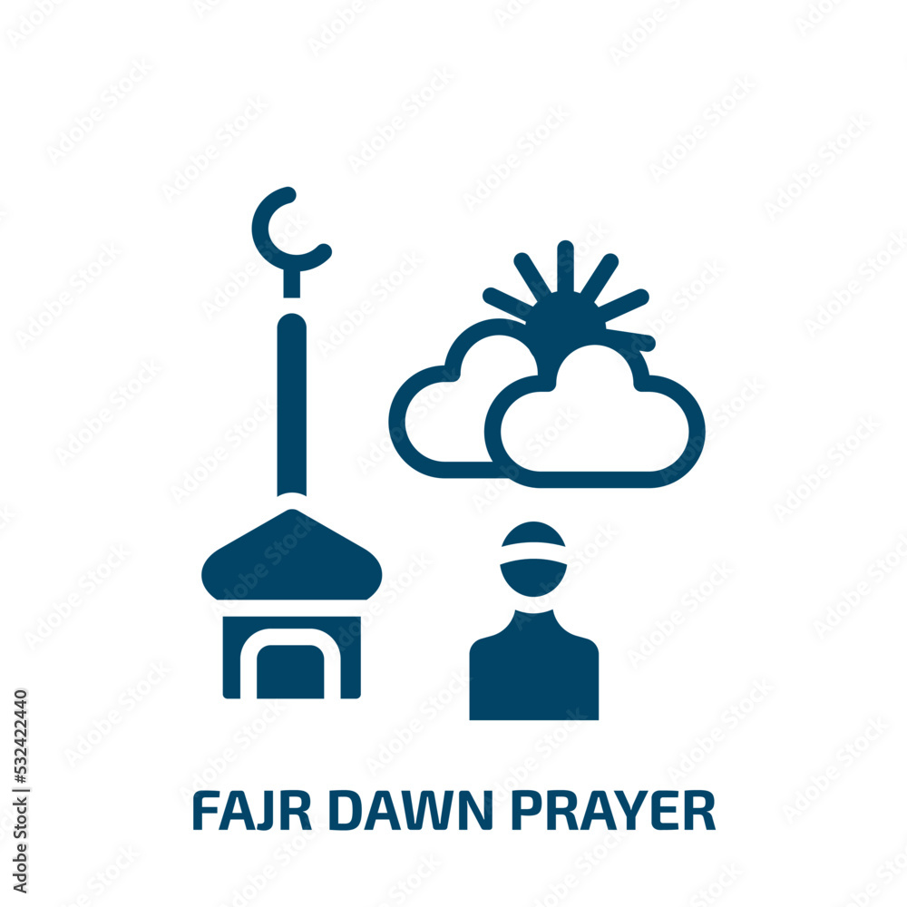 fajr dawn prayer icon from religion collection. Filled fajr dawn prayer ...