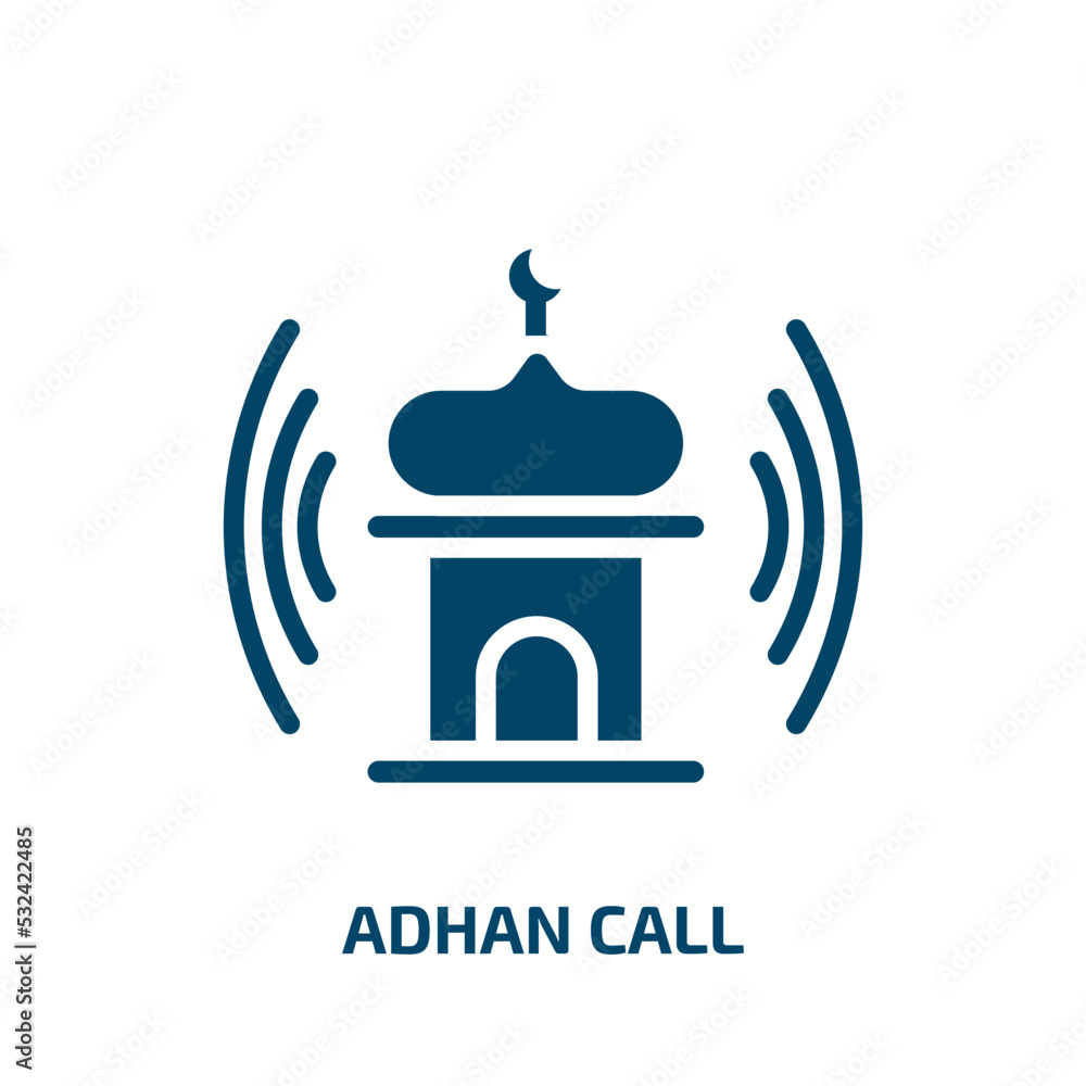 adhan call icon from religion collection. Filled adhan call, mosque ...
