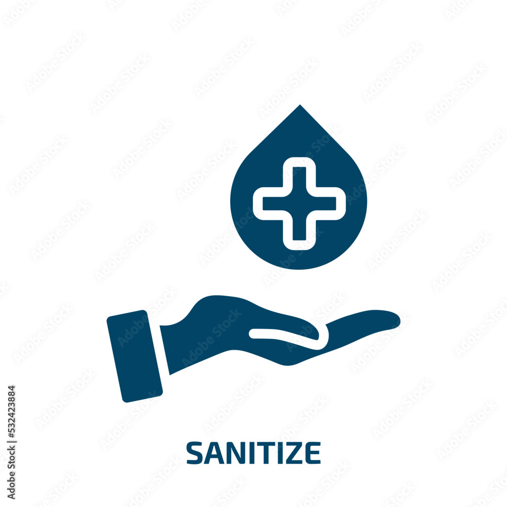 sanitize icon from cleaning collection. Filled sanitize, hygiene, clean ...