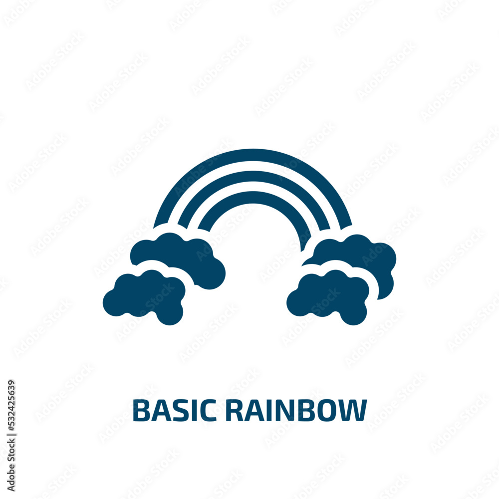 basic rainbow icon from education collection. Filled basic rainbow ...