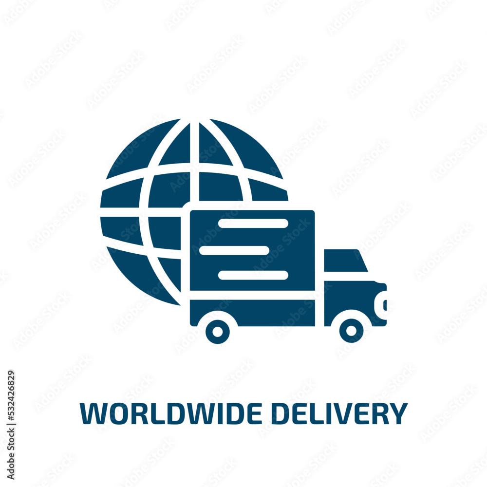 worldwide delivery icon from delivery and logistic collection. Filled ...