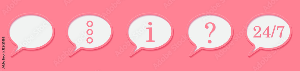 Support service. Vector isolated icons. Customer support black vector ...