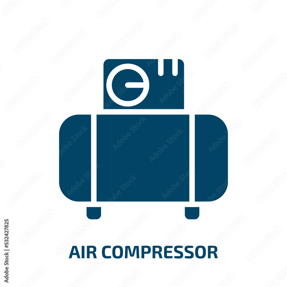 air compressor icon from construction collection. Filled air compressor ...