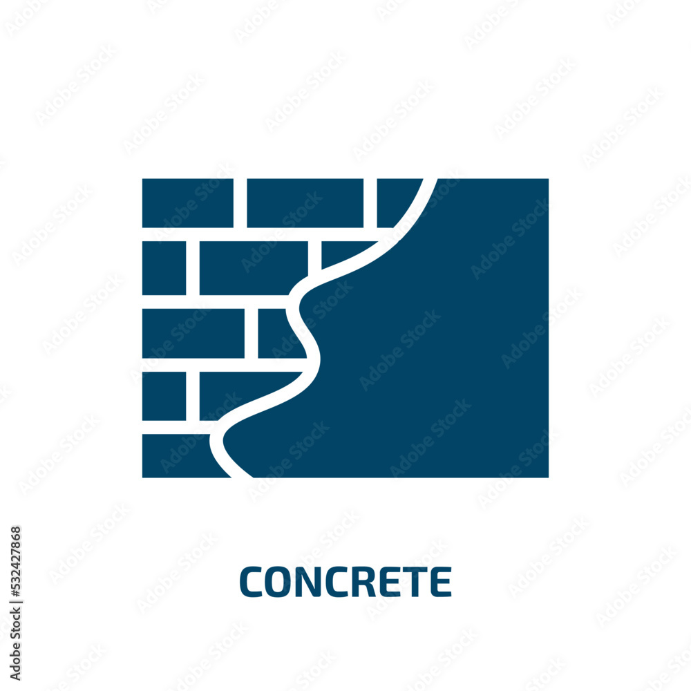 concrete icon from construction collection. Filled concrete ...