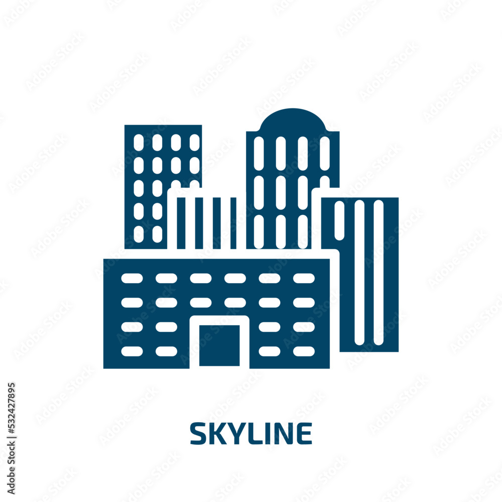 skyline icon from construction collection. Filled skyline, building ...